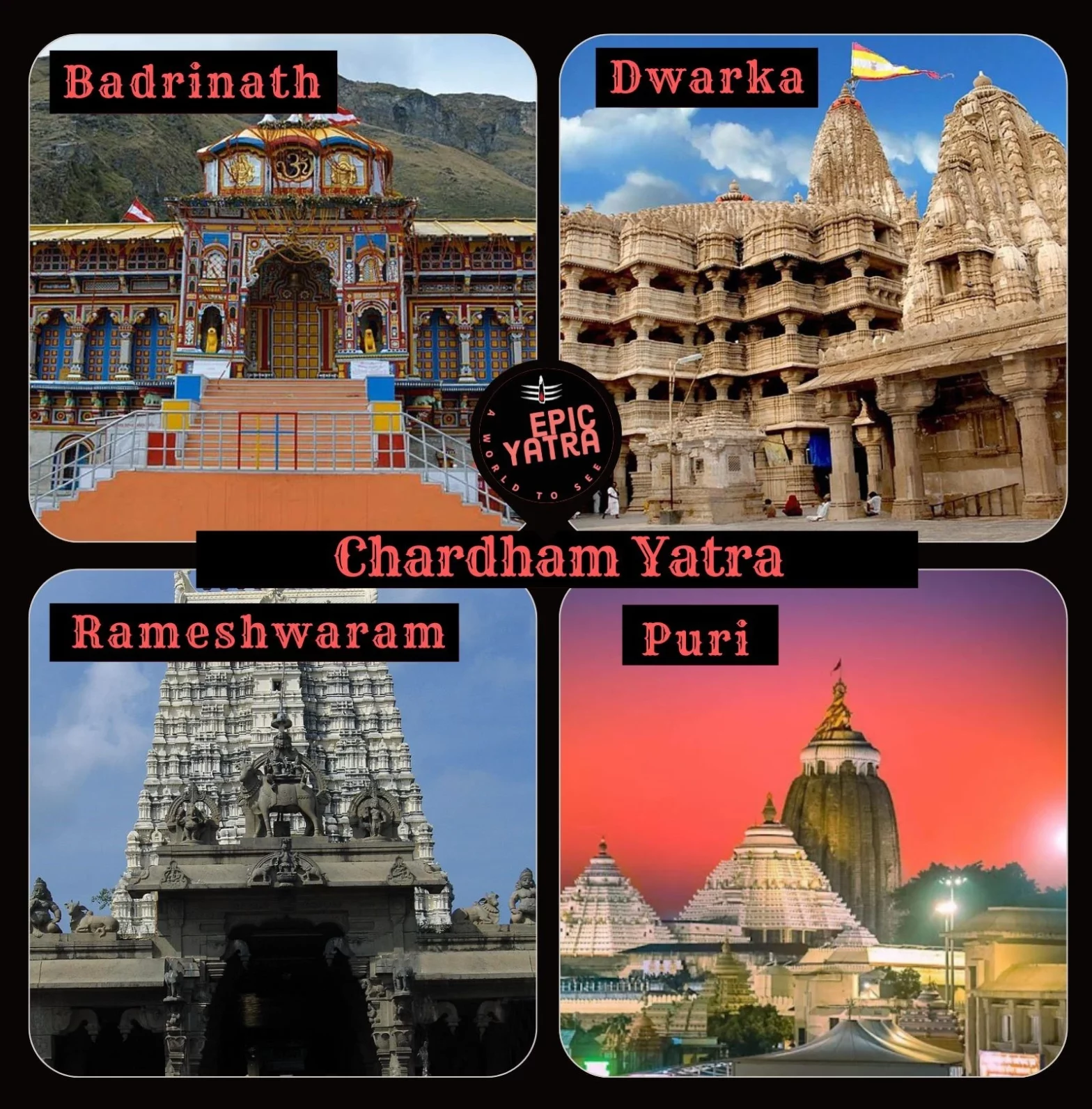 Holy Shrines Of Char Dham In India Holy Shrines Of Char Dham In India